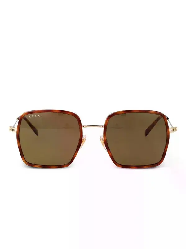 Gucci Interlocking G Square Frame Sunglasses - Brown