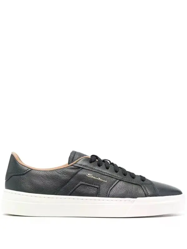 Santoni Leather Sneakers - Blue