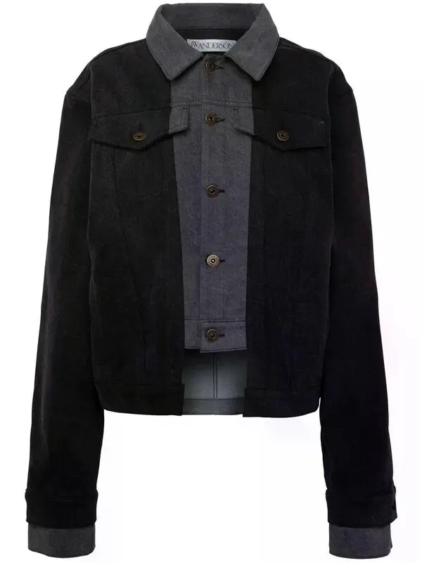 JW Anderson Logo-appliqué Layered Denim Jacket