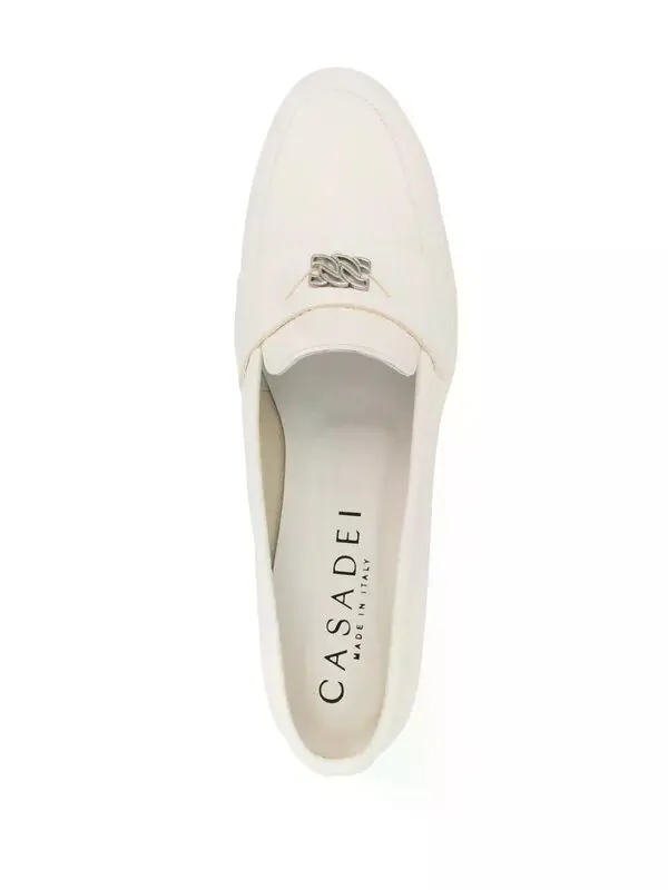 Casadei Antilope Leather Loafers - Neutrals