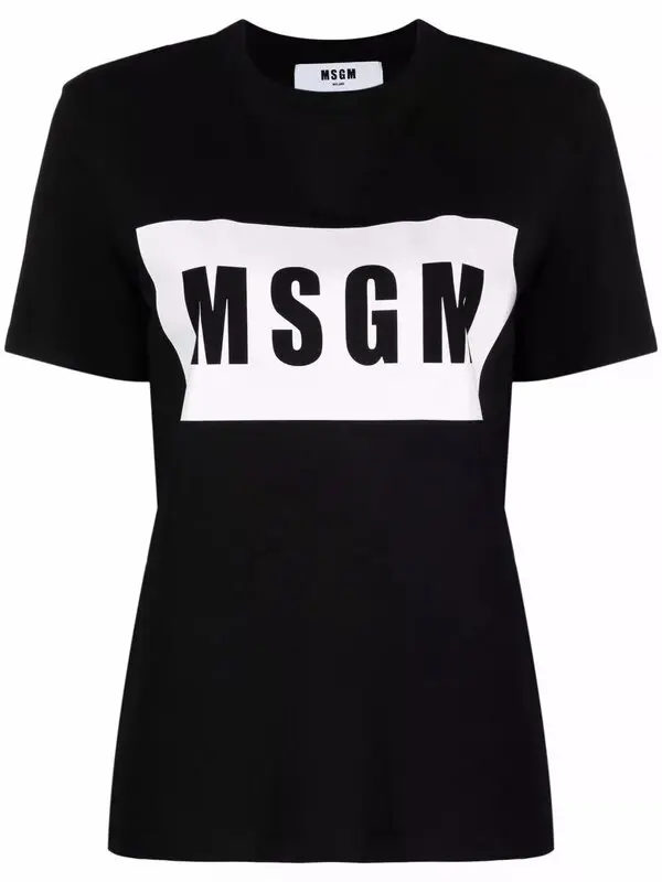 MSGM Logo-print Cotton T-shirt - Black