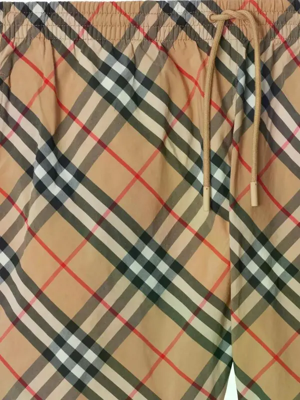 Burberry Check-print Drawstring Swim Shorts - Neutrals