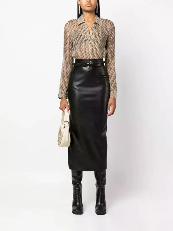 MARINE SERRE Graphic Print Silk Shirt