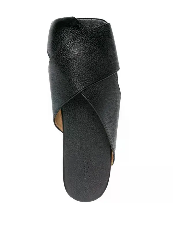Marsèll Spatola Leather Mules - Black