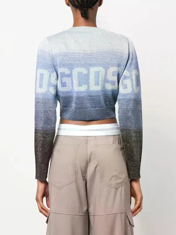 Gcds Intarsia-knit Logo Cropped Jumper