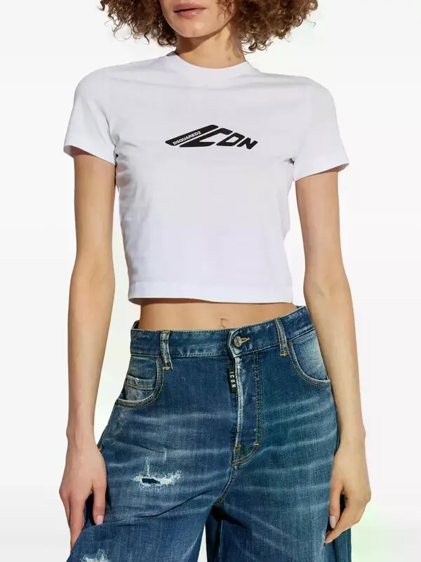 Dsquared2 Logo-printed Cropped T-shirt