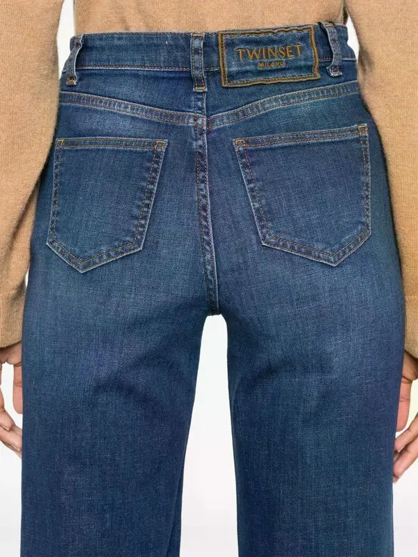 TWINSET Logo-engraved Button Jeans