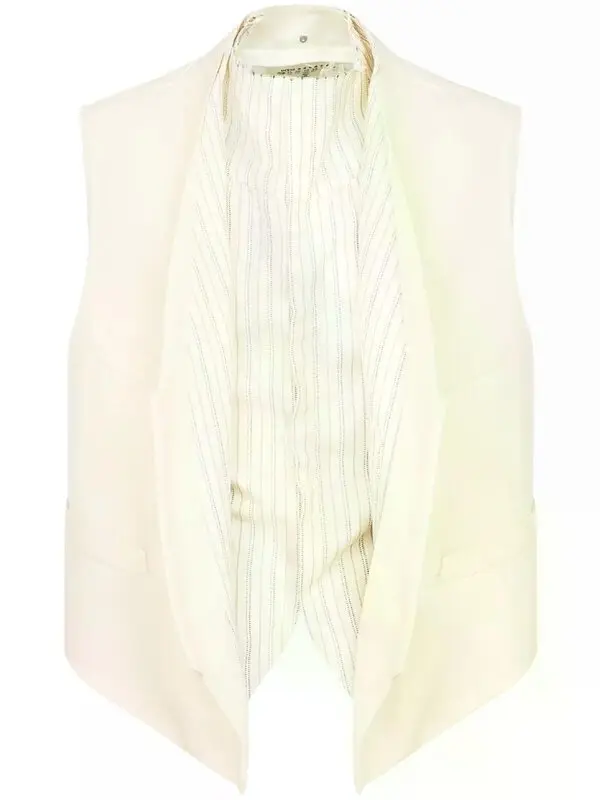 MAISON MARGIELA Striped-panel Waistcoat - Neutrals