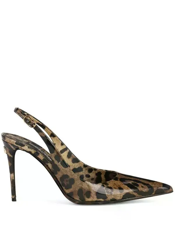 Dolce & Gabbana Leopard-print Slingback Pumps