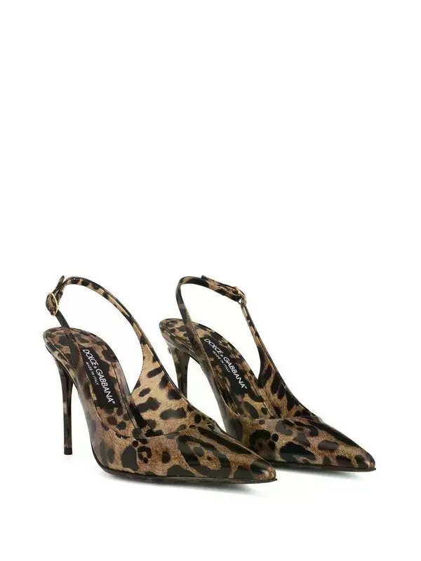 Dolce & Gabbana Leopard-print Slingback Pumps