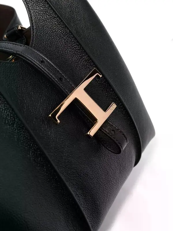 TOD'S Timeless Logo-plaque Tote Bag - Black