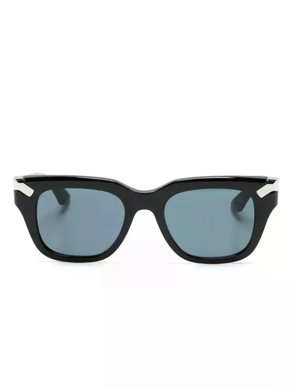Alexander McQueen Logo-engraved Square-frame Sunglasses - Black