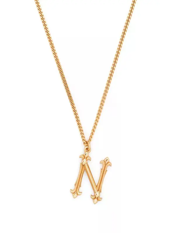 Emanuele Bicocchi Alphabet Pendant Sterling Silver Necklace - Gold
