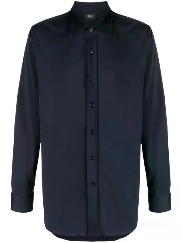 Brioni Spread-collar Cotton Shirt