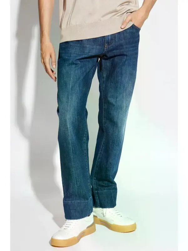 Dolce & Gabbana Logo Plaque Straight-leg Jeans