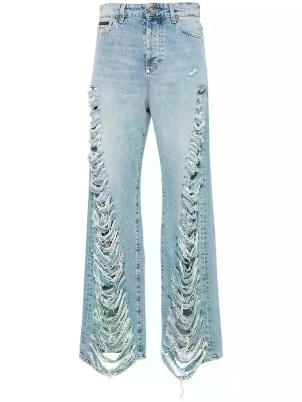 Philipp Plein Ripped Denim Trousers