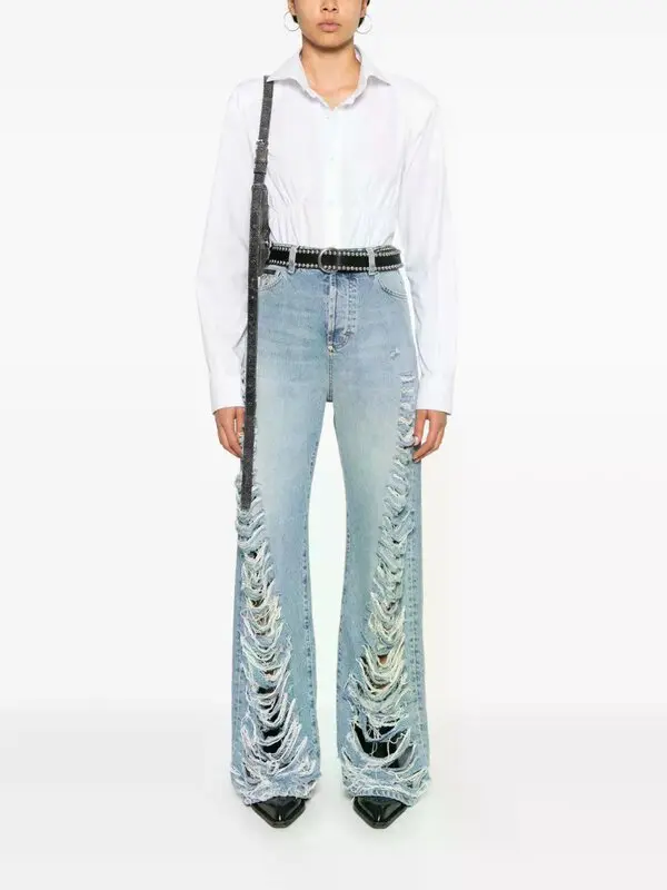 Philipp Plein Ripped Denim Trousers
