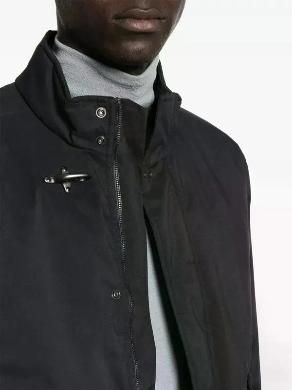 FAY Mock Neck Zip-up Bomber Jacket - Blue