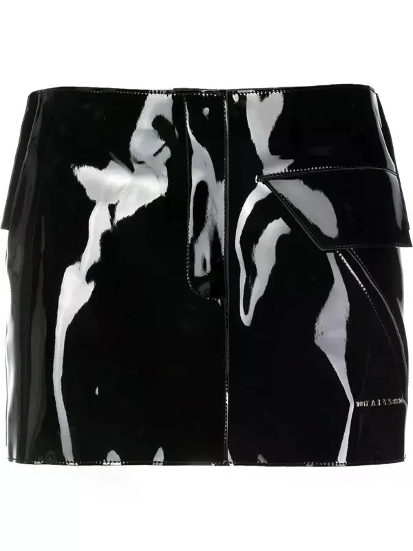 1017 Alyx 9sm Embossed-logo Mini Skirt - Black