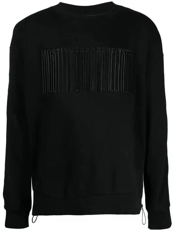 MOSTLY HEARD RARELY SEEN Logo-embroidered Hybrid Sweatshirt - Black