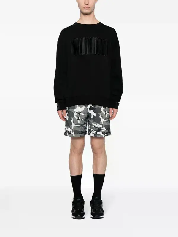 MOSTLY HEARD RARELY SEEN Logo-embroidered Hybrid Sweatshirt - Black
