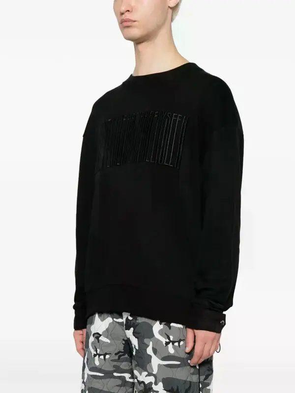 MOSTLY HEARD RARELY SEEN Logo-embroidered Hybrid Sweatshirt - Black