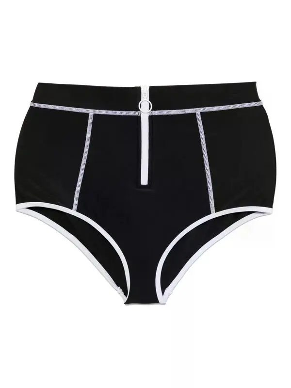 DUSKII High-waisted Zipped Swim Bottom - Black