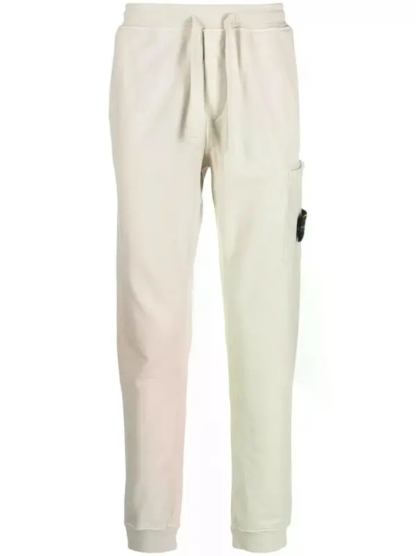 Stone Island Compass-patch Cotton Track Pants - Neutrals