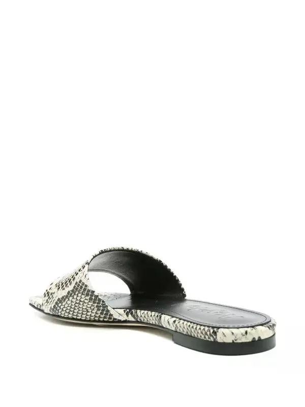 AeydĒ Anna Snake-print Leather Flats