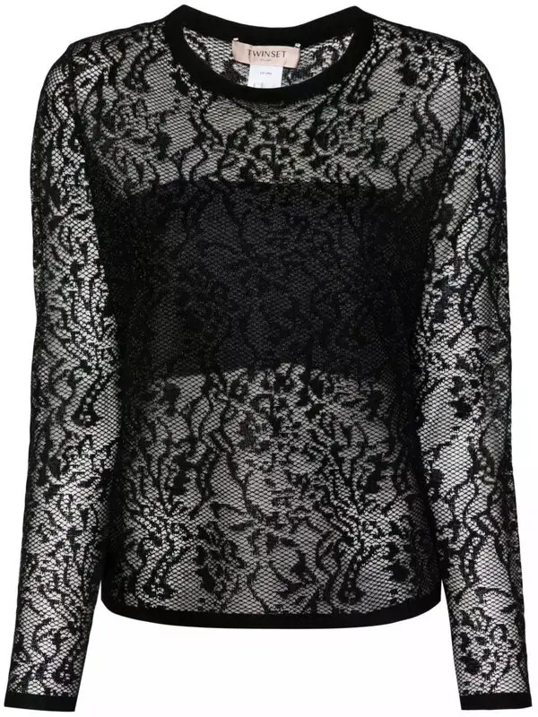 TWINSET Lace-effect Jacquard Top