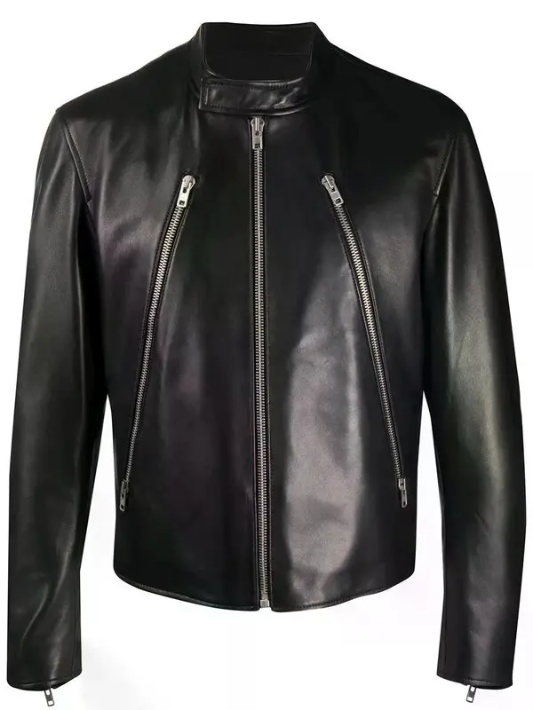 MAISON MARGIELA Leather Mock Neck Jacket