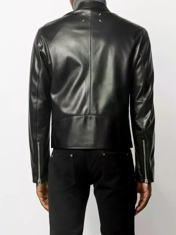 MAISON MARGIELA Leather Mock Neck Jacket