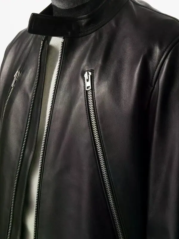 MAISON MARGIELA Leather Mock Neck Jacket