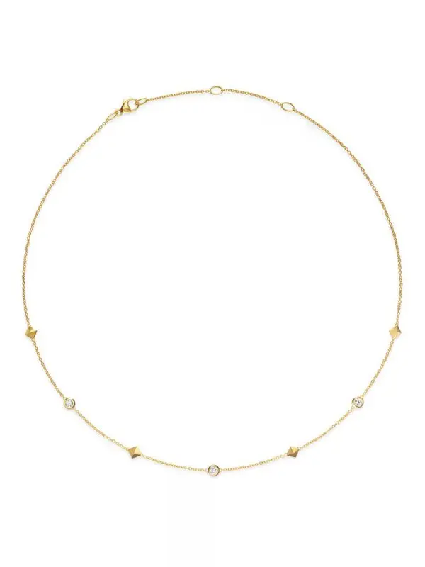 David Yurman 18kt Yellow Renaissance Station Diamond Necklace - Gold