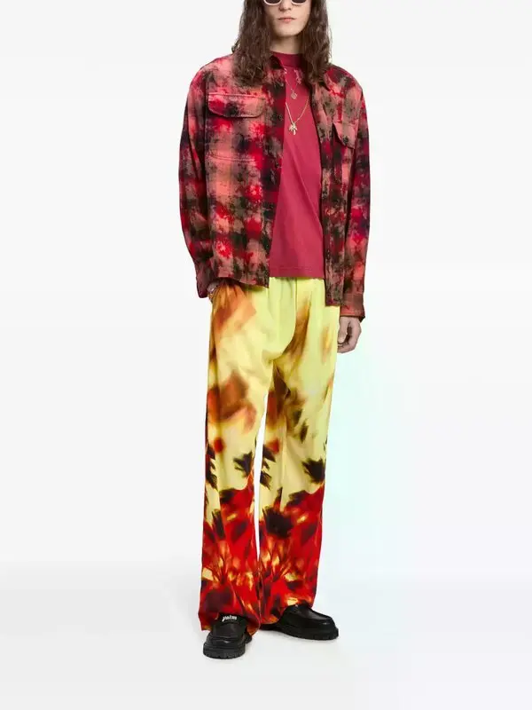 Palm Angels Logo-print Plaid Shirt