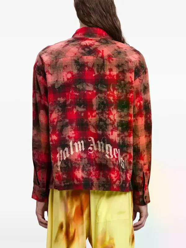 Palm Angels Logo-print Plaid Shirt