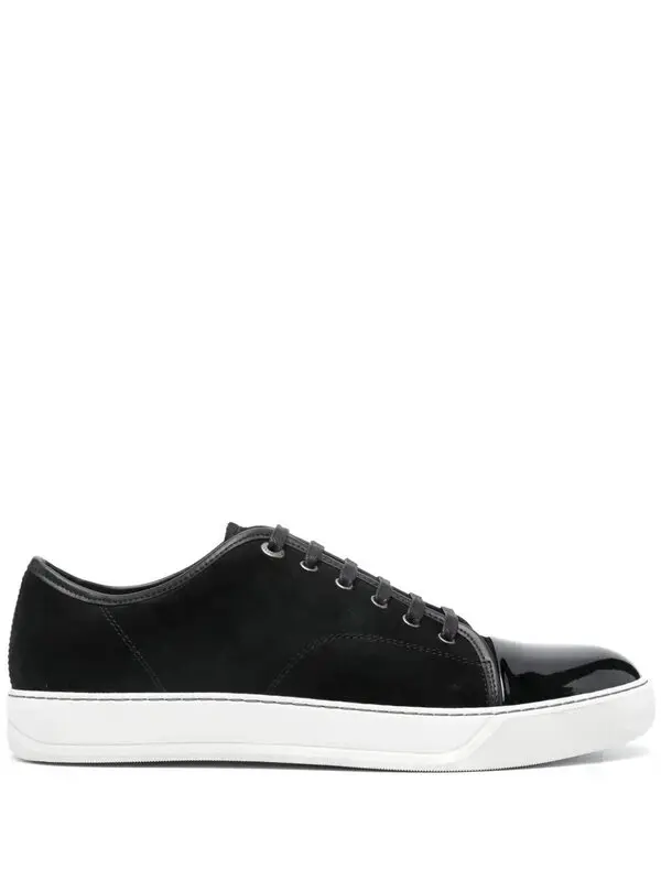 LANVIN Cap-toe Suede Sneakers - Black