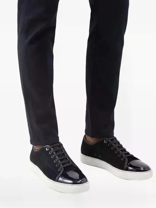 LANVIN Cap-toe Suede Sneakers - Black