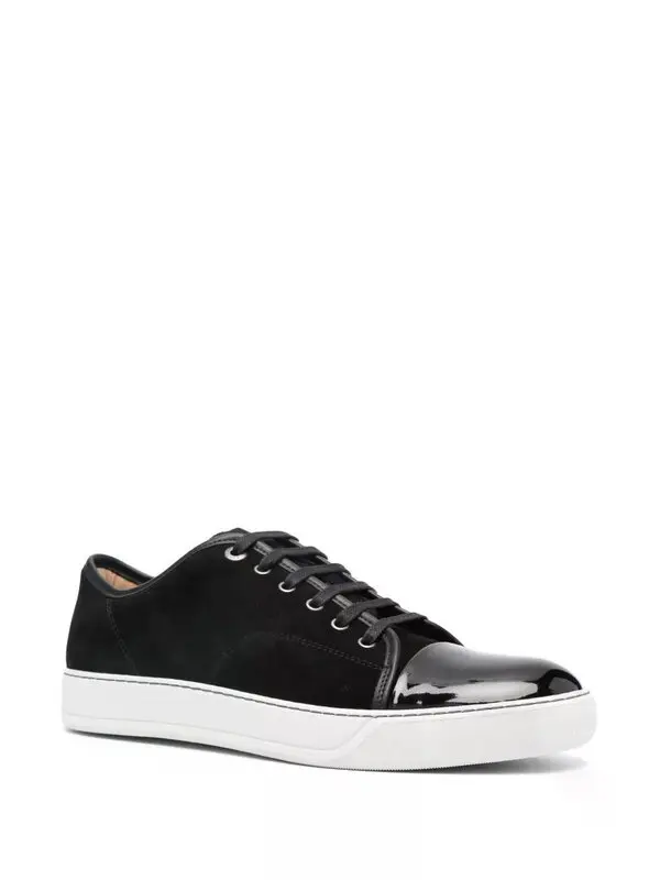 LANVIN Cap-toe Suede Sneakers - Black