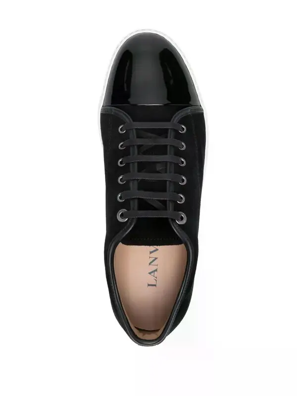 LANVIN Cap-toe Suede Sneakers - Black