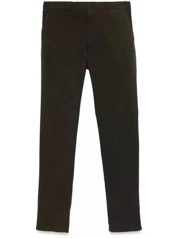 Zegna Pressed-crease Trousers - Brown