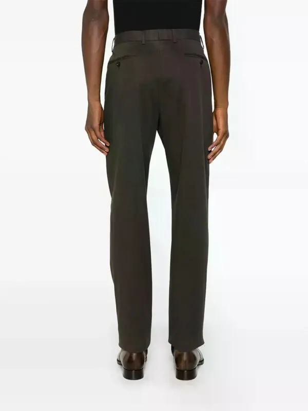 Zegna Pressed-crease Trousers - Brown