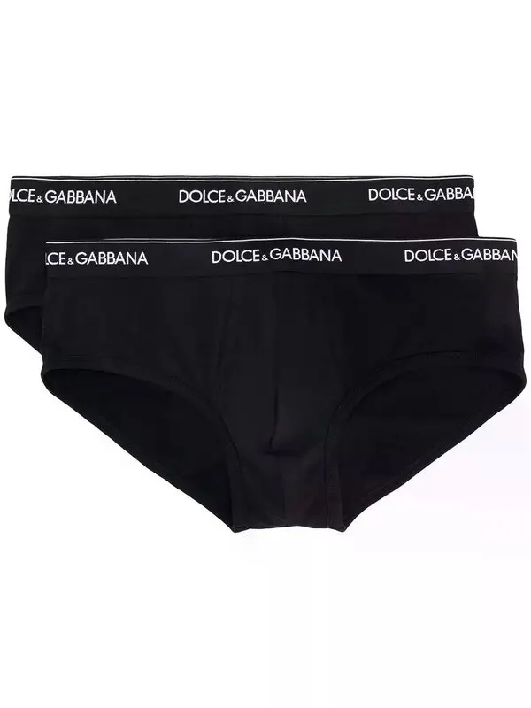 Dolce & Gabbana Brando Logo-waistband Briefs - Black
