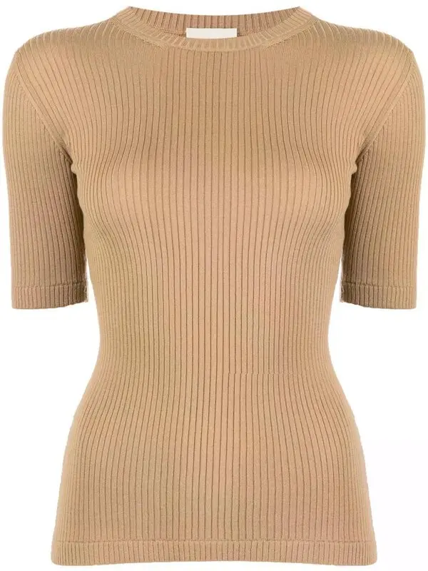 Khaite The Ange Rib-knit Top - Brown