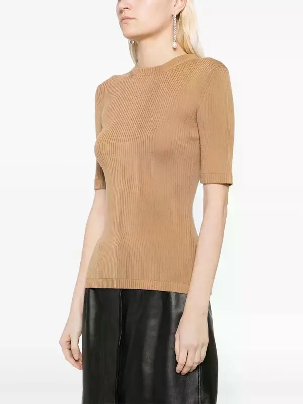 Khaite The Ange Rib-knit Top - Brown
