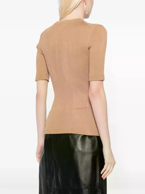 Khaite The Ange Rib-knit Top - Brown