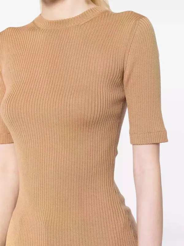 Khaite The Ange Rib-knit Top - Brown