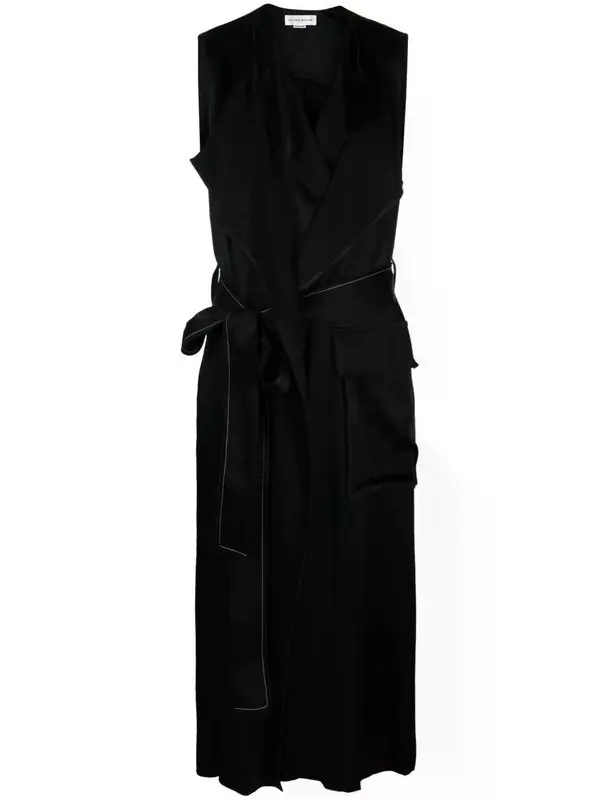 Victoria Beckham Belted Sleeveless Midi Dress