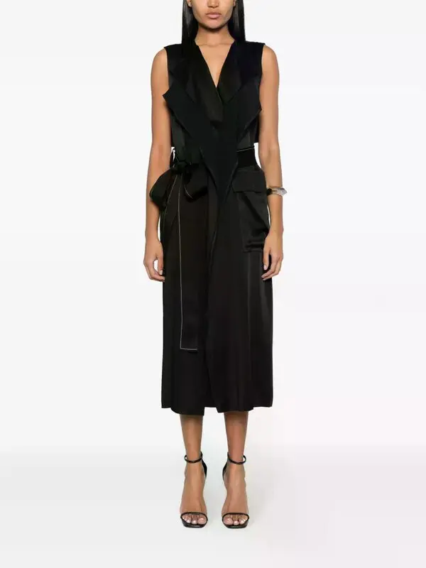 Victoria Beckham Belted Sleeveless Midi Dress