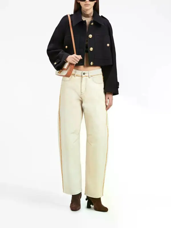 Palm Angels Virgin-wool Blend Cropped Coat